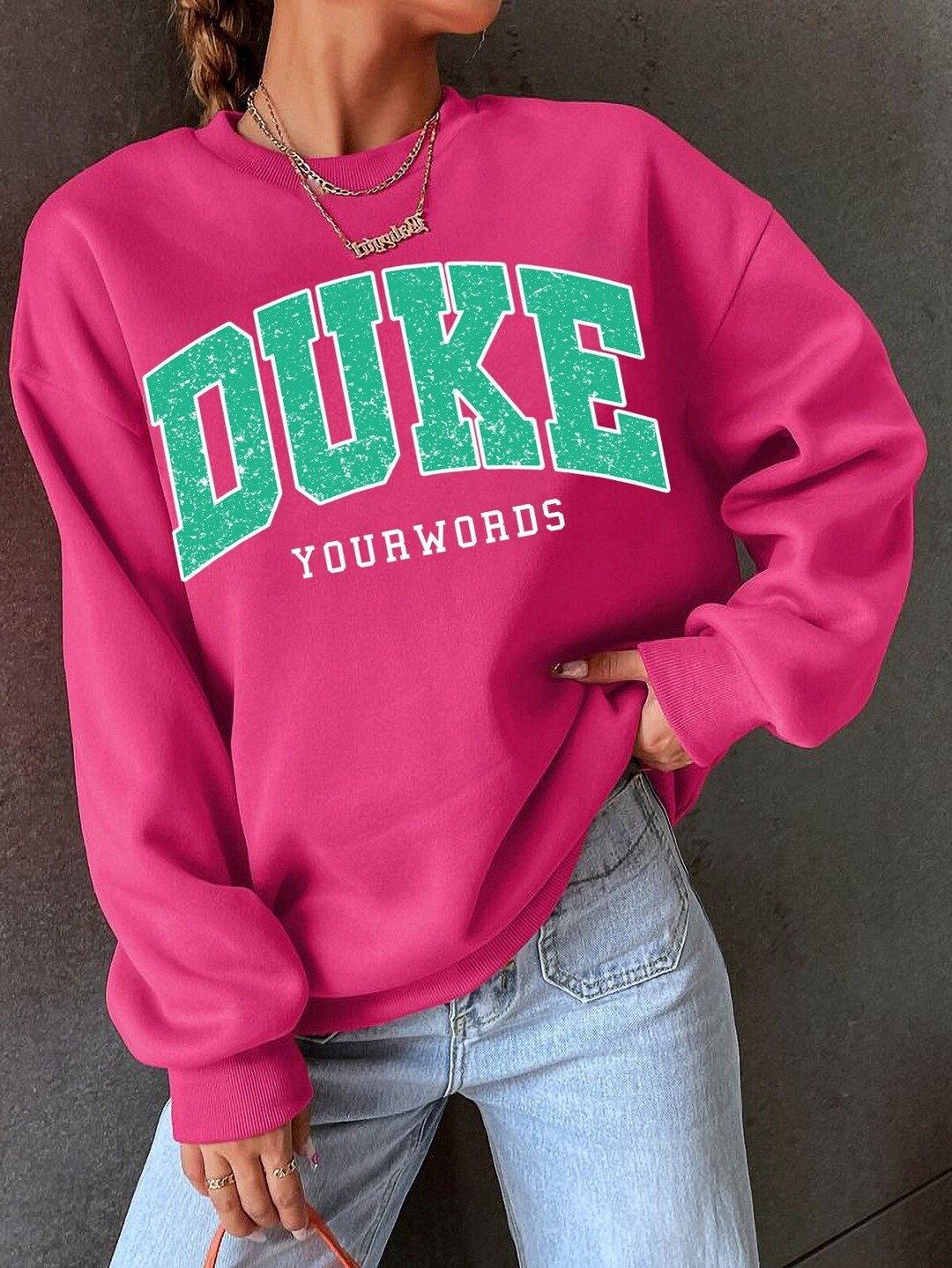 Custom Duke Crewneck Sweatshirt, Duke Hoodie, Duke Varsity Letter Sweat ...
