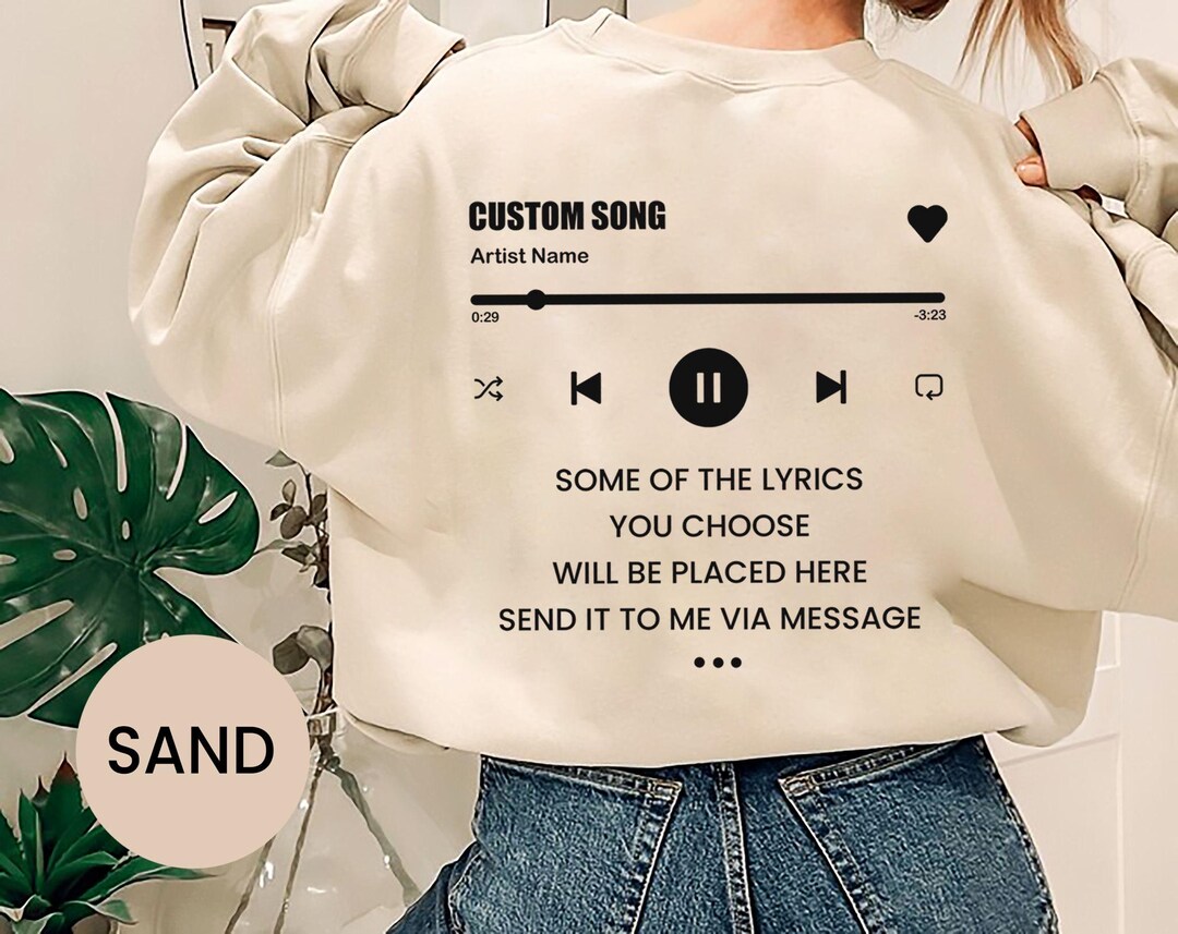 Custom Music Hoodie | Personalized Song Lyrics Shirt | Concert ...