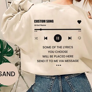 Custom Music Hoodie | Personalized Song Lyrics Shirt | Concert ...