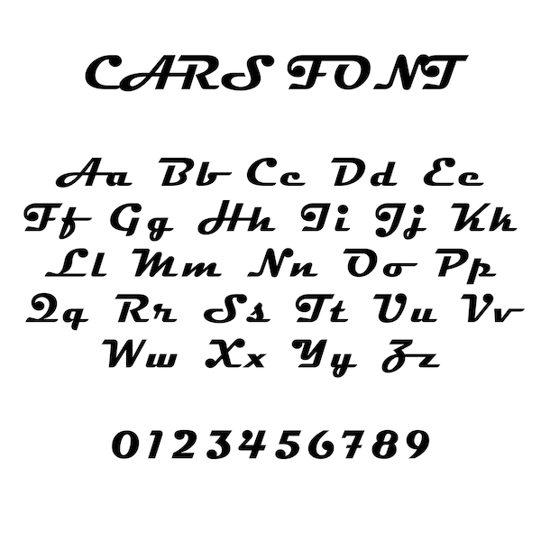 Cars Movie Font File - Etsy