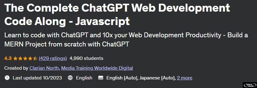 The Complete Chatgpt Web Development Code Along Javascript 2023-10 ...