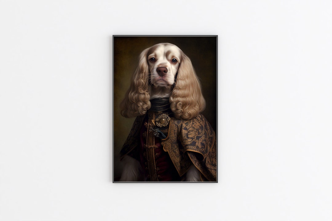 Royal Cocker Spaniel Dog Medieval Funny Print Printable Digital Photo ...
