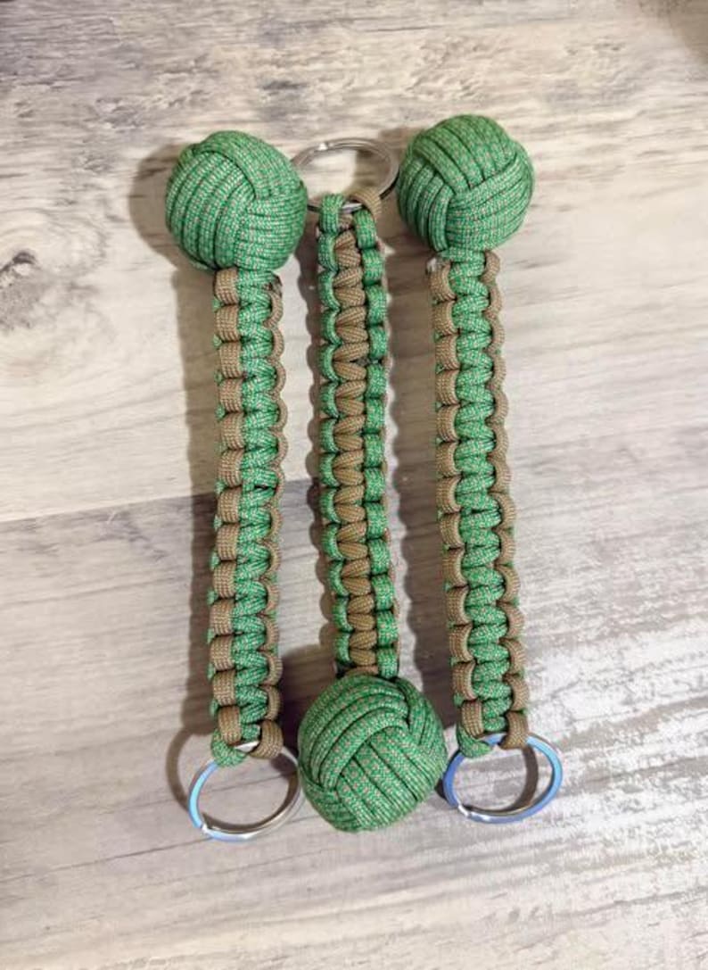 Paracord Monkey Fist With Flat Braid Finish - Etsy