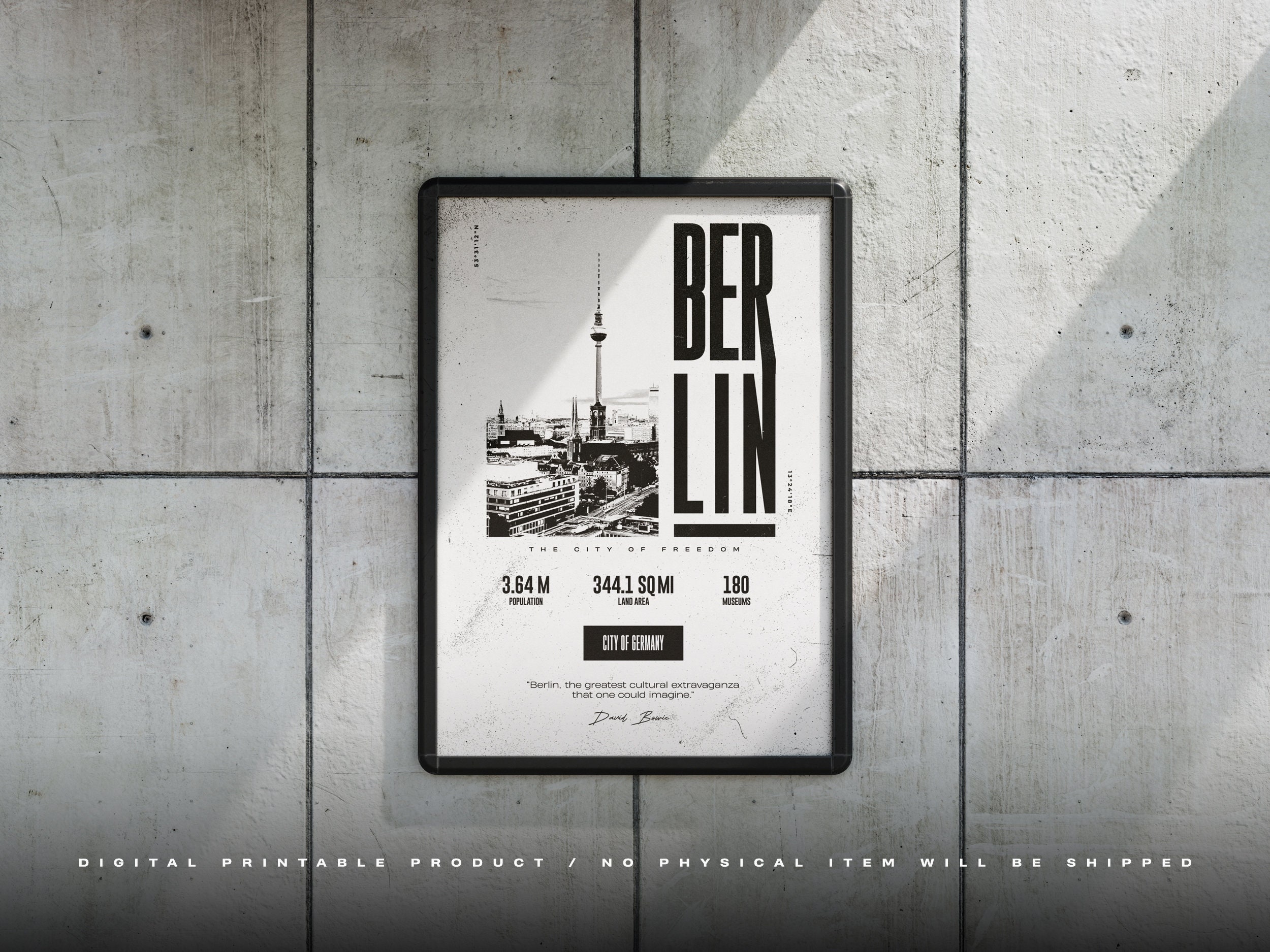 Berlin Minimal Wall Art Poster Printable, Berlin Wall Art , Berlin ...