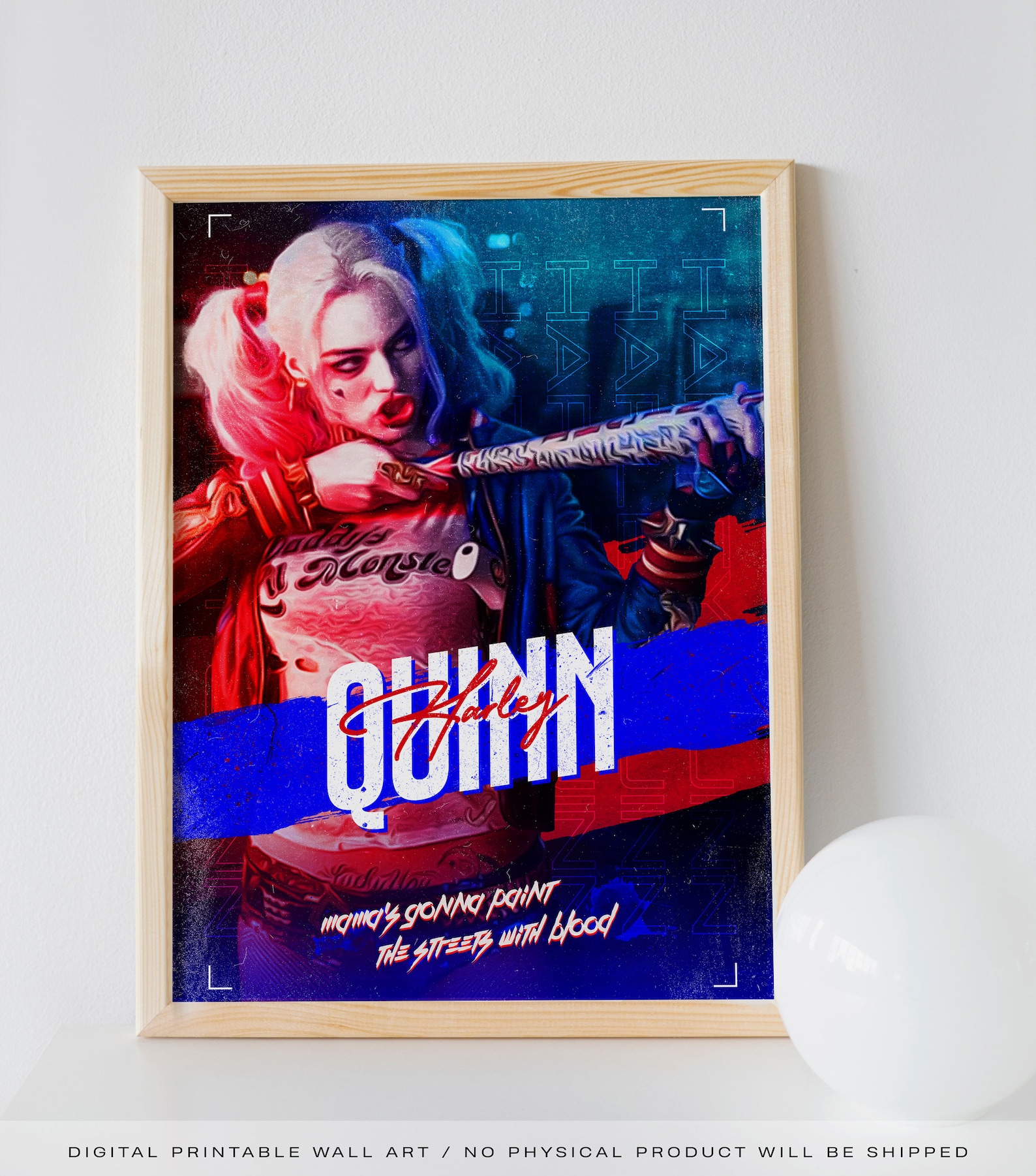 Harley Quinn Movie Wall Art, Harley Quinn Printable Poster, Cinema Home ...