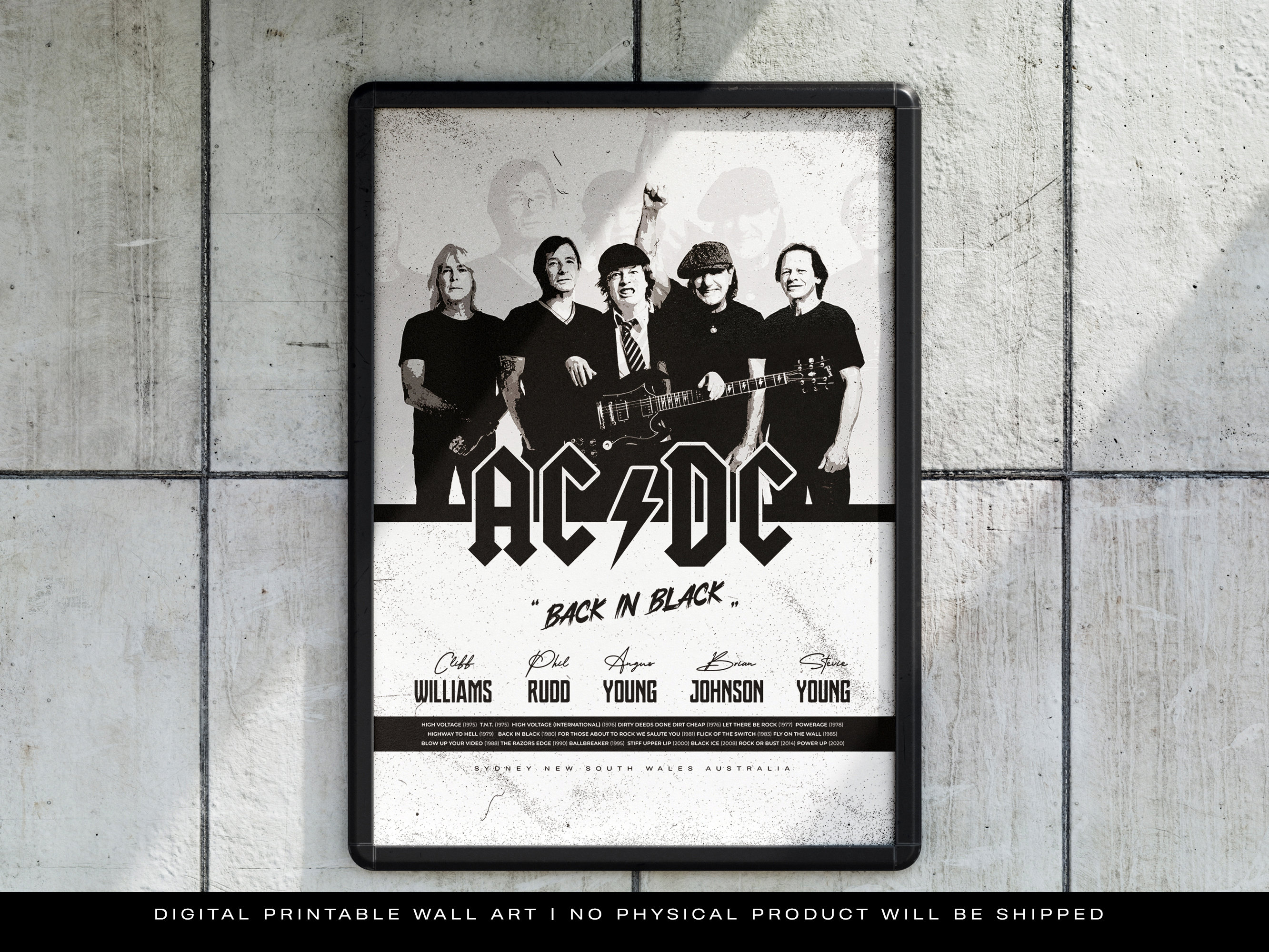 AC/DC Metal Rock Band Wall Art, Home Decor, Rock Poster, Ac/dc Rock ...
