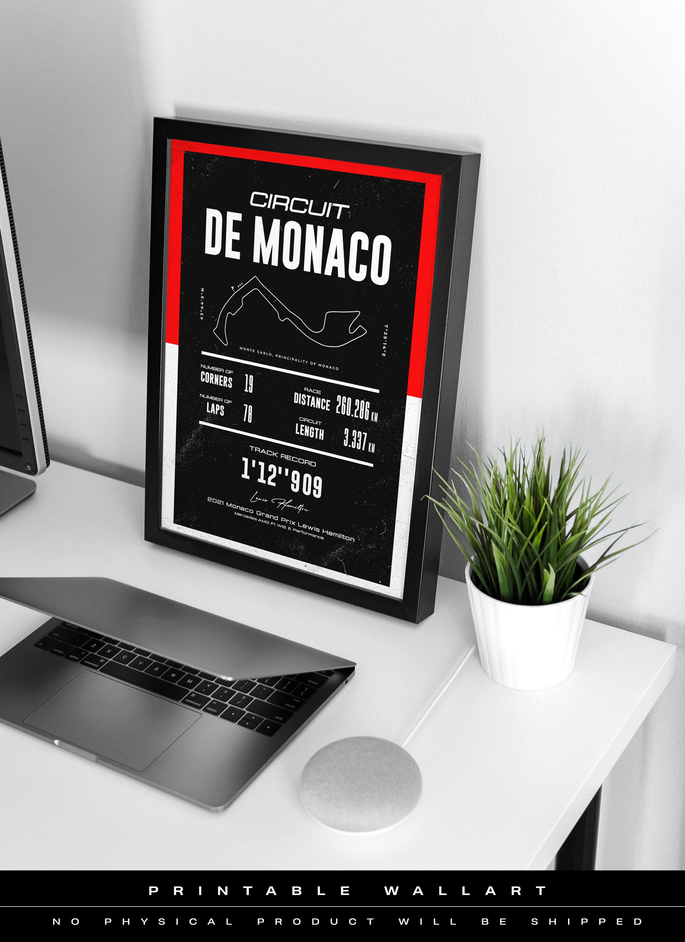 Circuit De Monaco Wall Art, Monaco Grand Prix Poster, Monaco Track ...