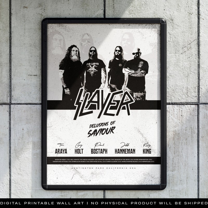 Slayer Band Poster Art - Etsy