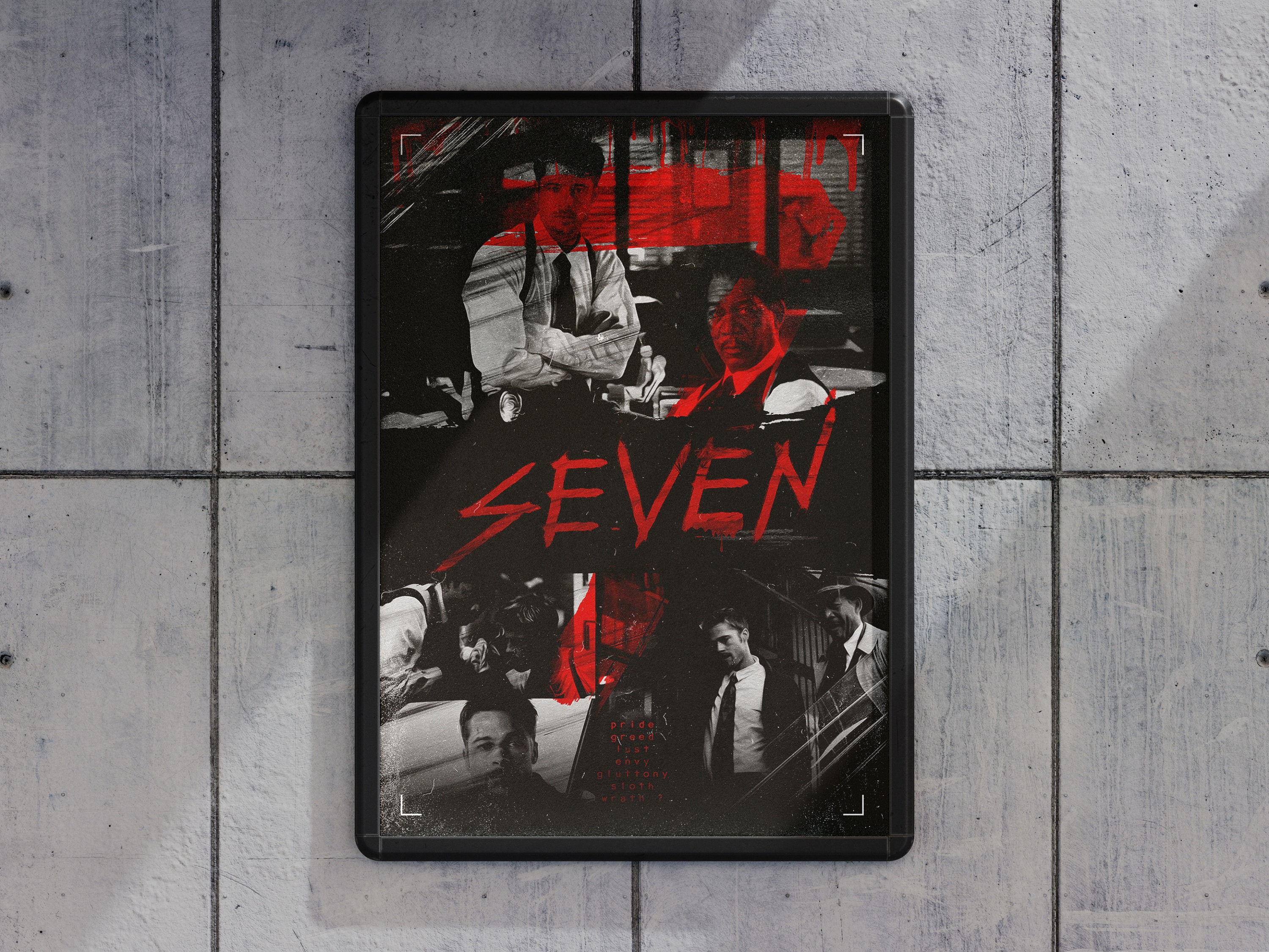 Seven Movie Wall Art, Seven Printable Poster, David Fincher, Movie Home ...
