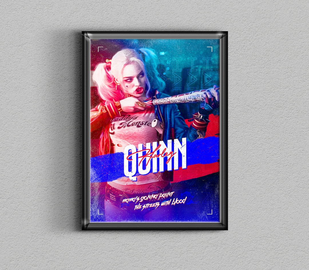 Harley Quinn Movie Wall Art, Harley Quinn Printable Poster, Cinema Home ...