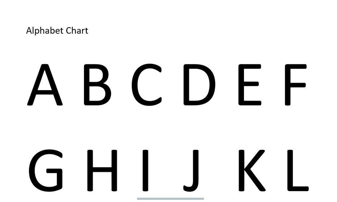Simple Alphabet Chart - Etsy