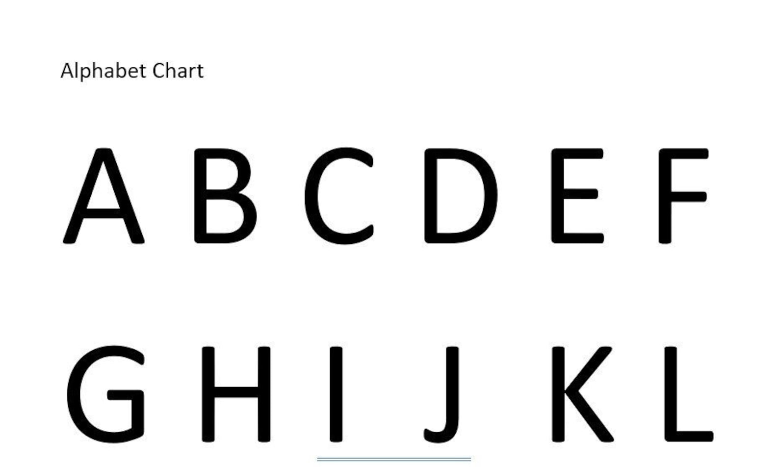 Simple Alphabet Chart - Etsy
