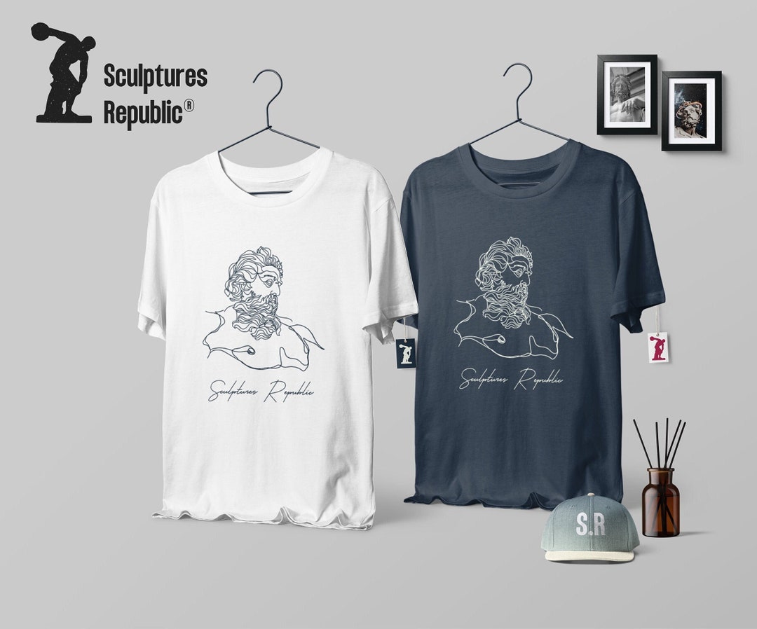 Zeus T-shirt, Zeus Shirt, Line Art Shirt, Greek Mythology T-shirt, Line ...