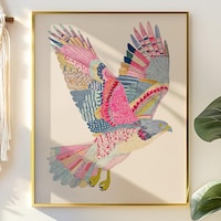 Chevron Birds Art - Bird Wall Art - Bird Bathroom Decor - Bird Bedroom ...