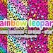 Rainbow Leopard Pattern Digital Backgrounds | Bright & Colorful Neon ...