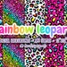 Rainbow Leopard Pattern Digital Backgrounds | Bright & Colorful Neon ...