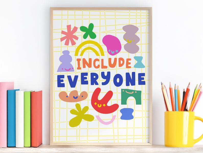 Inclusive Classroom Poster | Positive Affirmation Art Print Kids Room ...