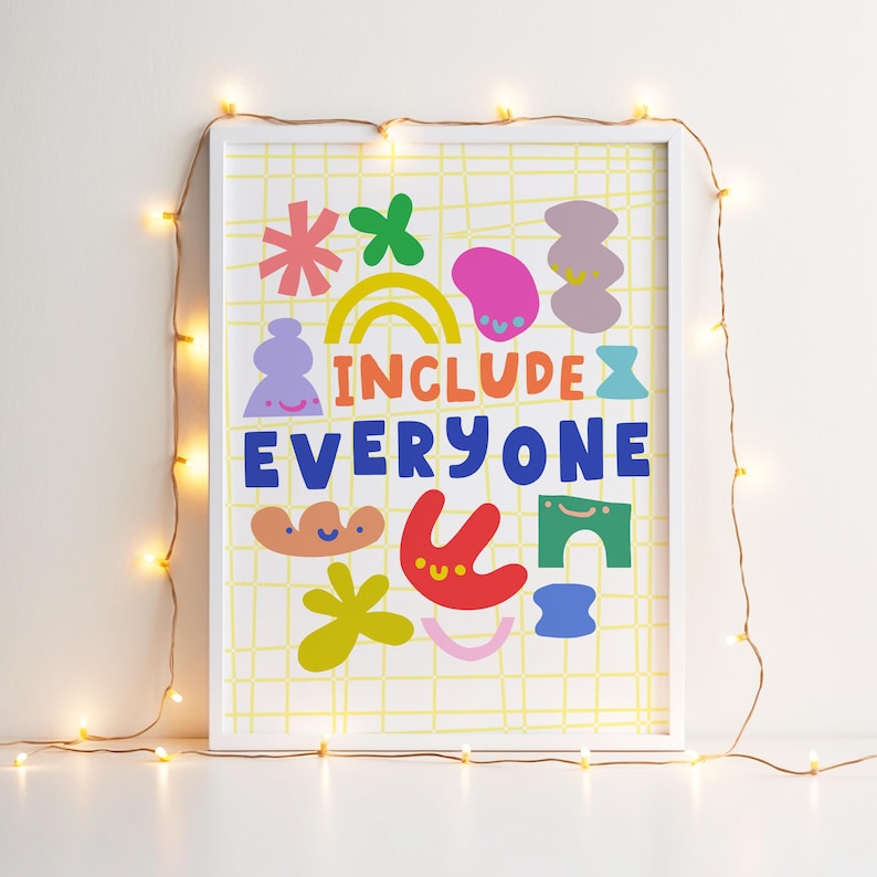 Inclusive Classroom Poster | Positive Affirmation Art Print Kids Room ...