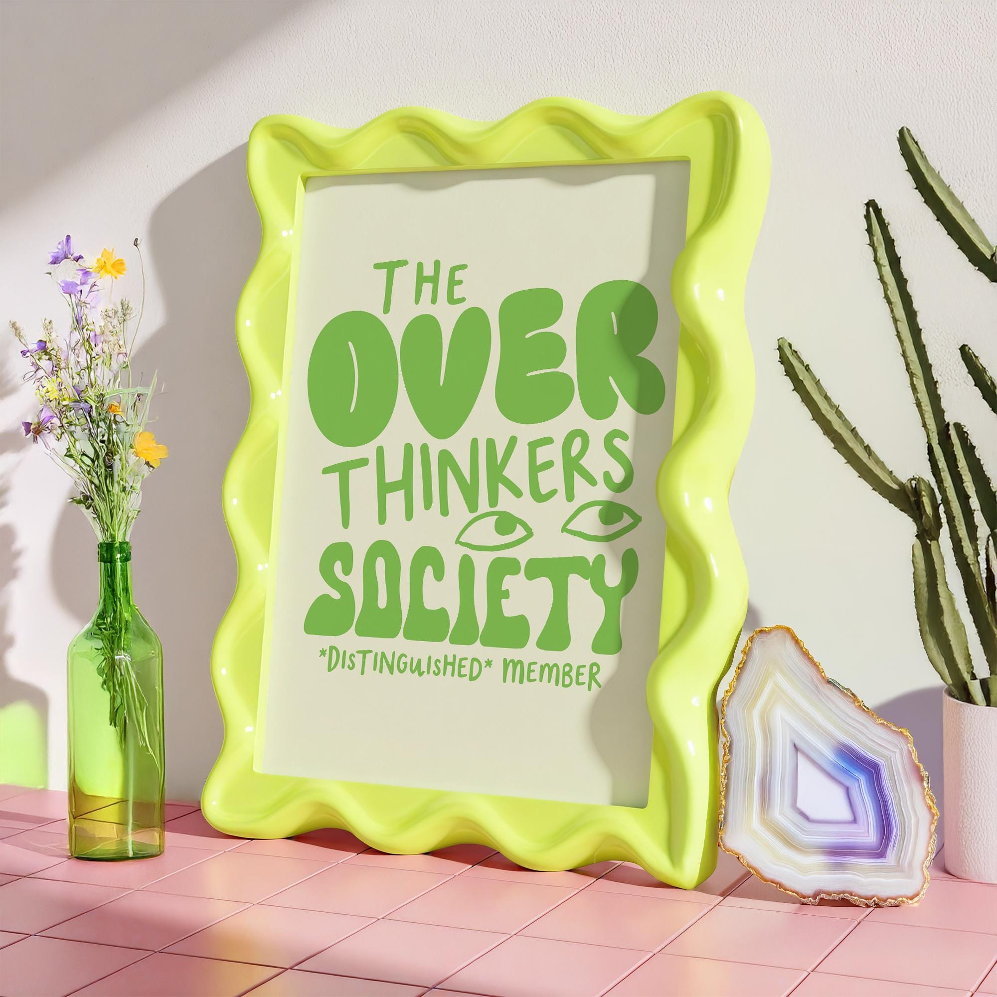 Quirky Over Thinkers Society Art Print | Funny Office Decor Poster ...