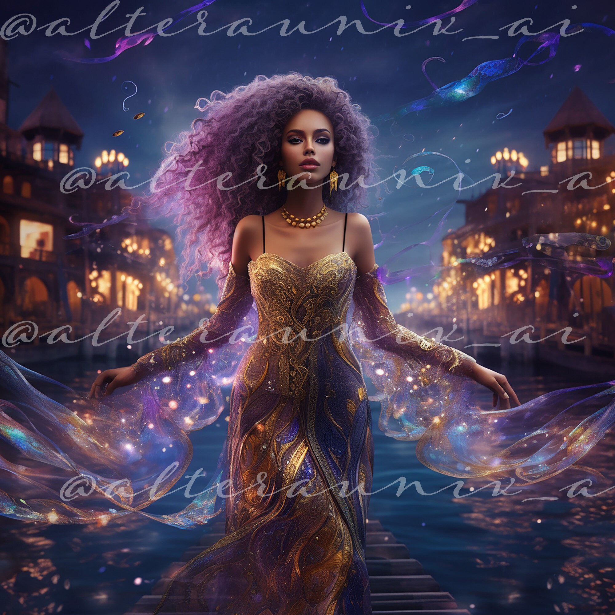 AI Art Purple Fantasy Queen Digital Download Digital Print PNG File ...