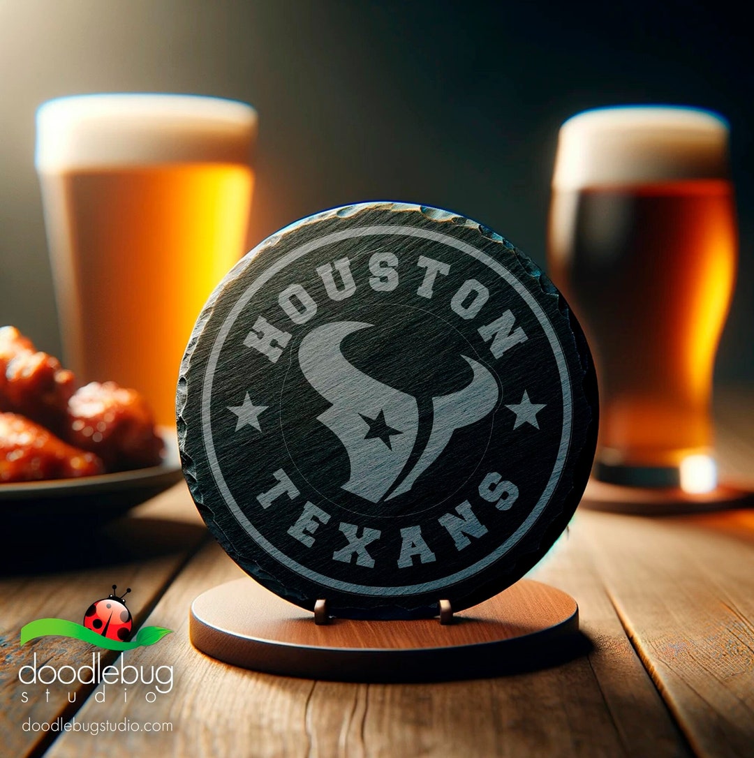 Houston Texans Inspired 4" Coaster, Engraved Slate Coaster, Bar ...