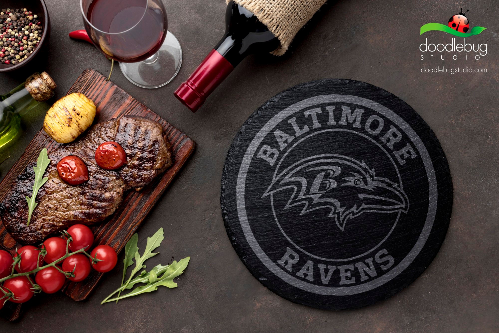 Baltimore Ravens Inspired 4" Coaster, Football Coaster, Laser Engraved ...