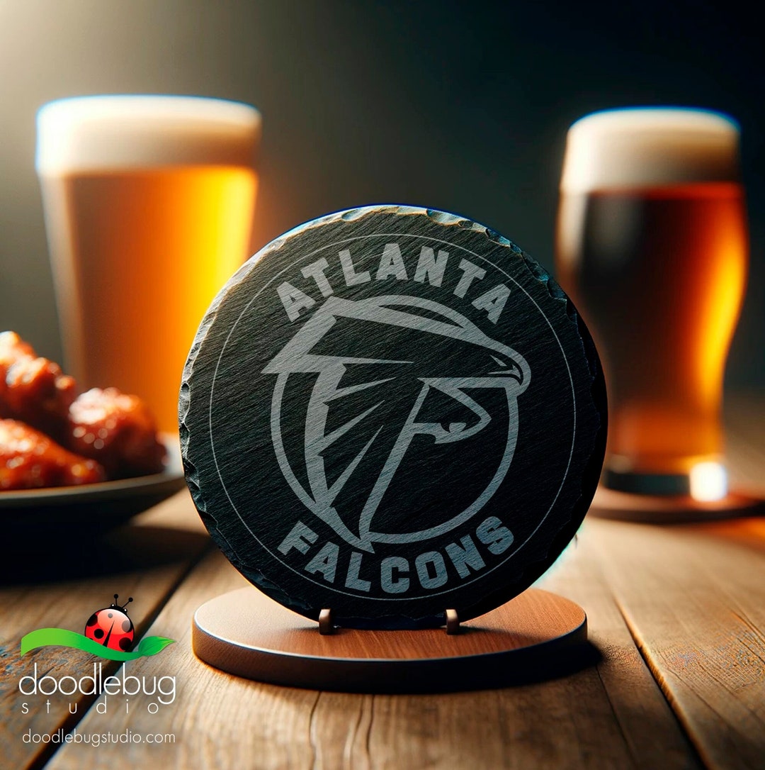 Atlanta Falcons Coaster Set, Football Team Logo Drinkware, Man Cave ...