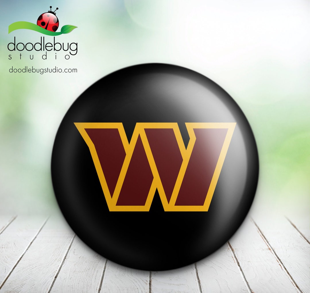 Washington Commanders W Black Background Button Pin - Etsy