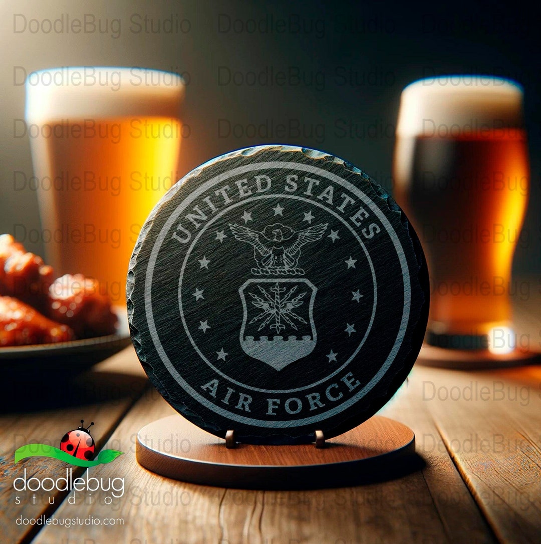 Unique Air Force Emblem Slate Coaster, Patriotic Drinkware Accessory ...