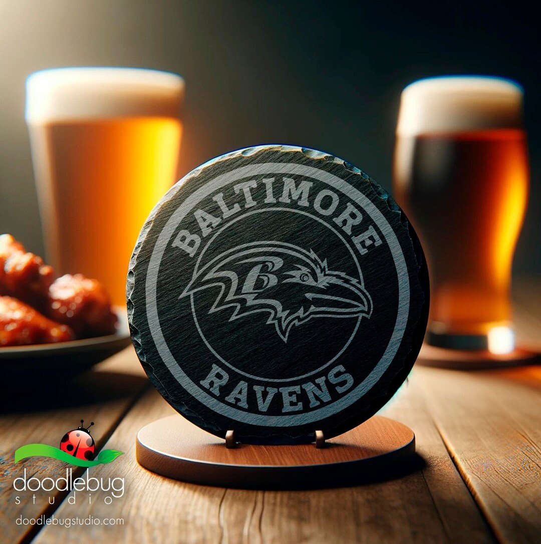 Baltimore Ravens Inspired 4" Coaster, Football Coaster, Laser Engraved ...