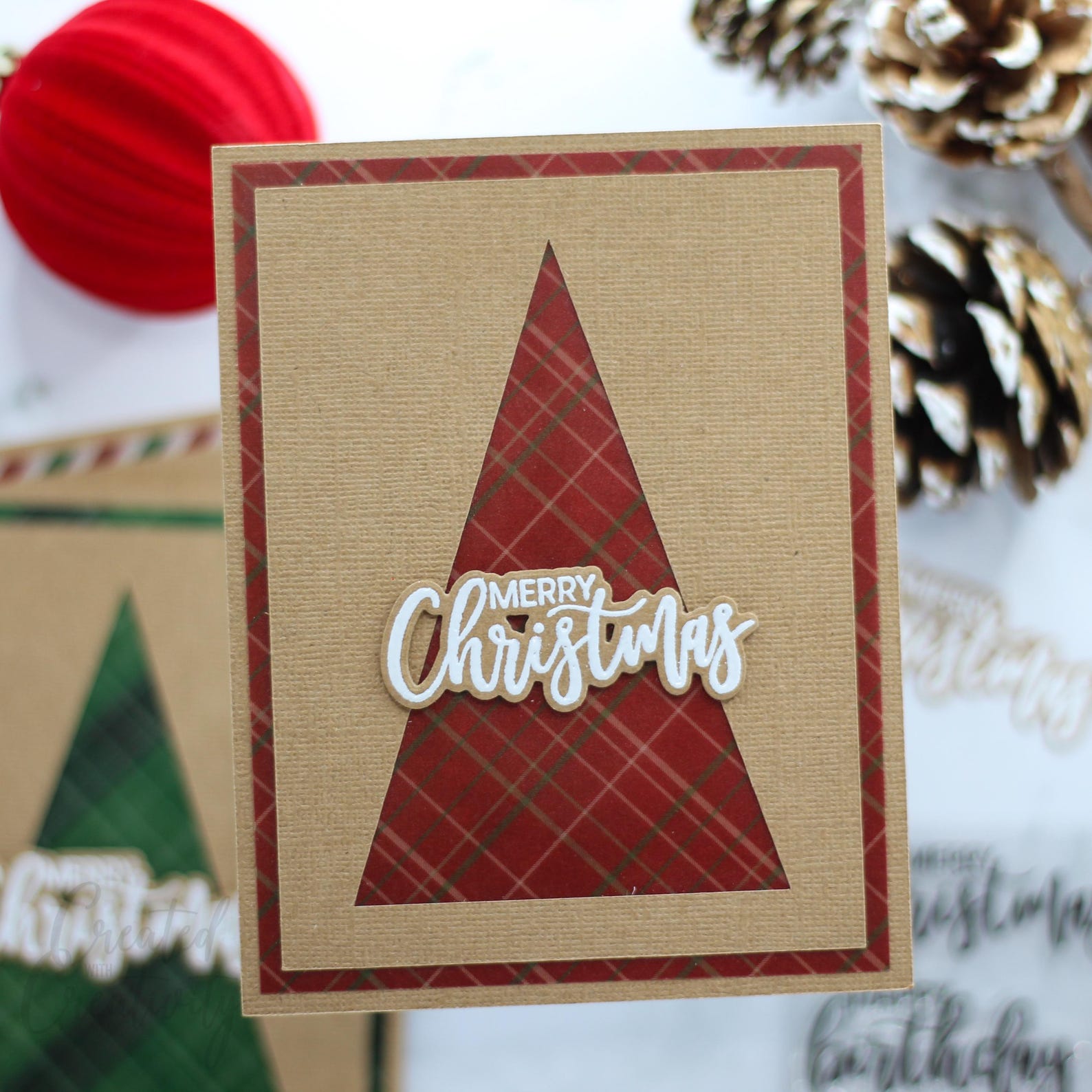Set of 4 Rustic Christmas Cards | Handmade Kraft Holiday Cards With ...