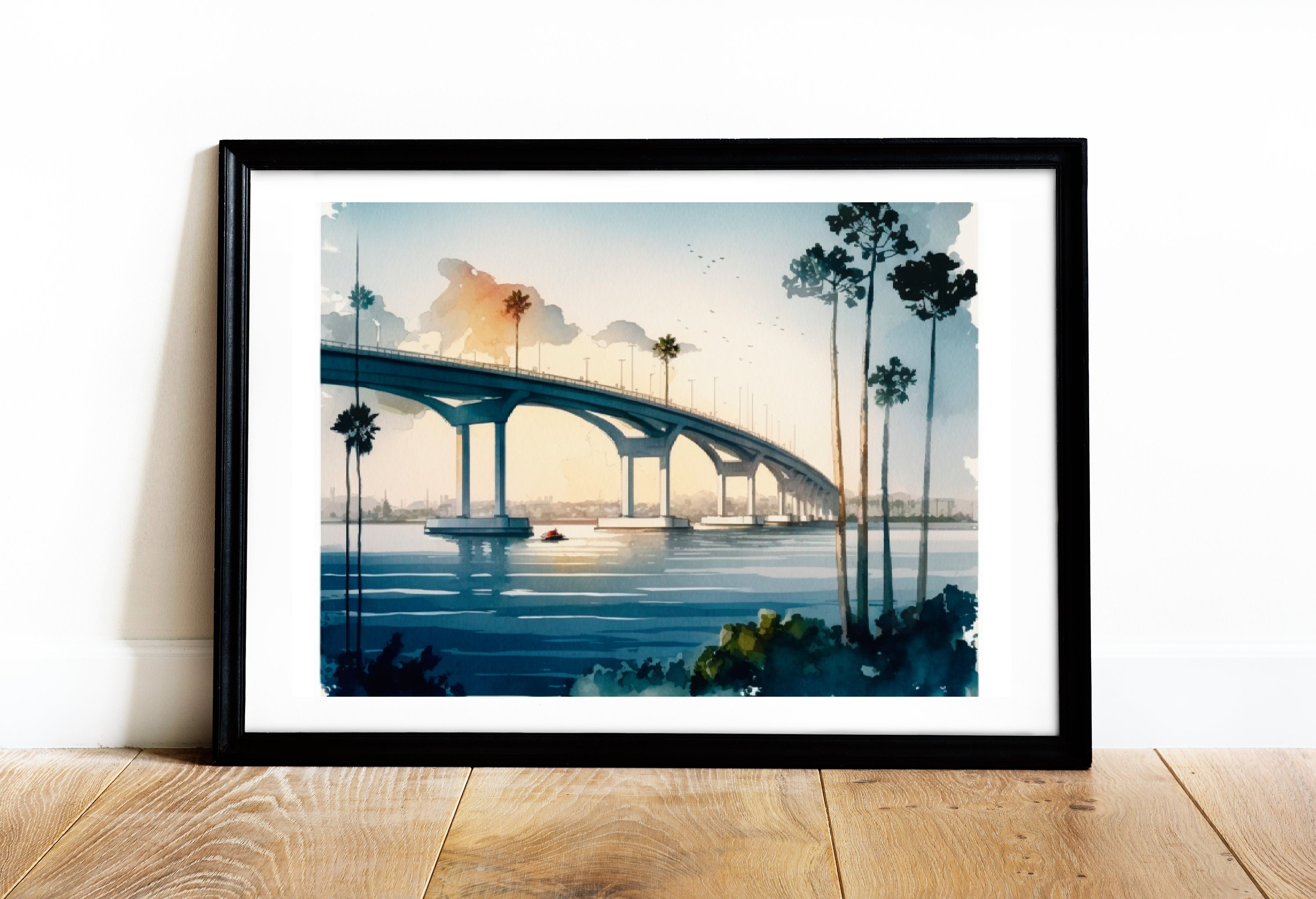 San Diego Coronado Bridge Art Print - Digital Download - Etsy