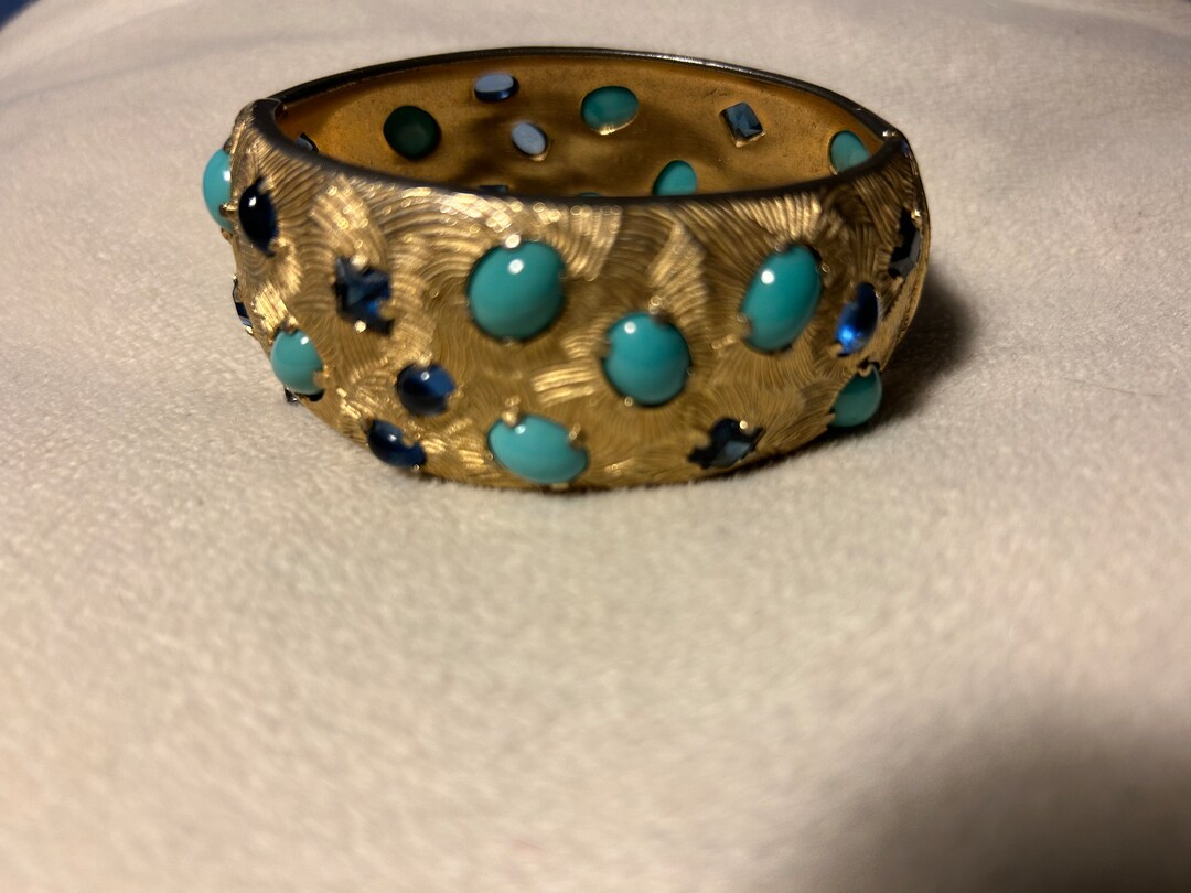 Vintage Castle Cuff 1950’s-1960’s Stone Bangle - Etsy