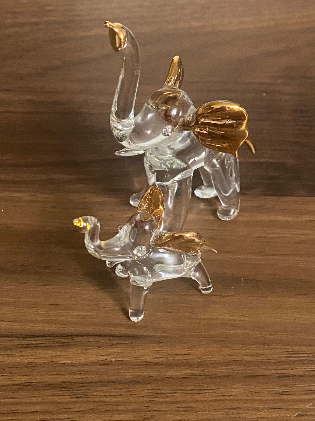 2 Blown Glass Elephants - Etsy