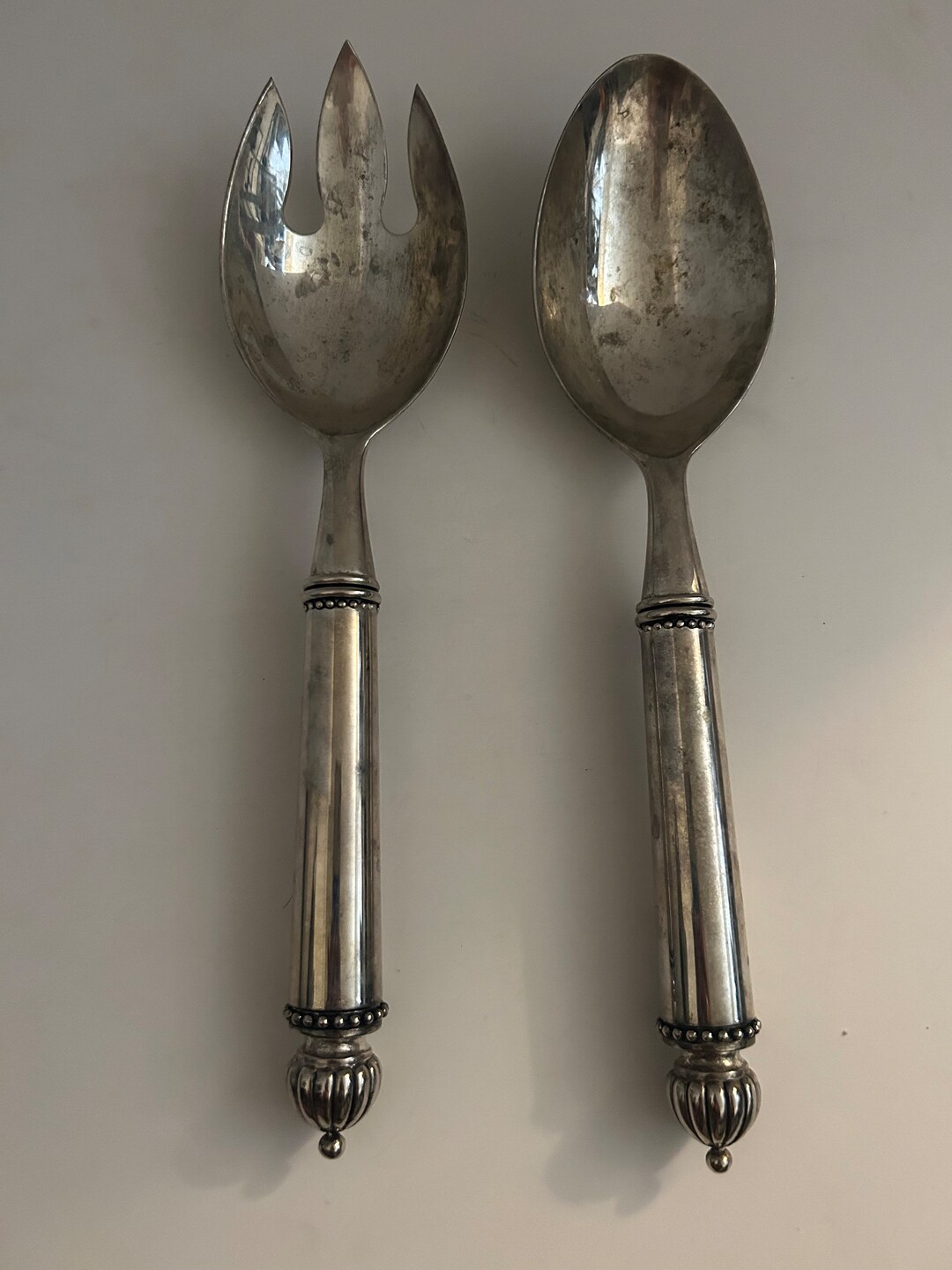 Godinger Silver Plated Hostess Serving Utensils Salad and Fork Spoon ...