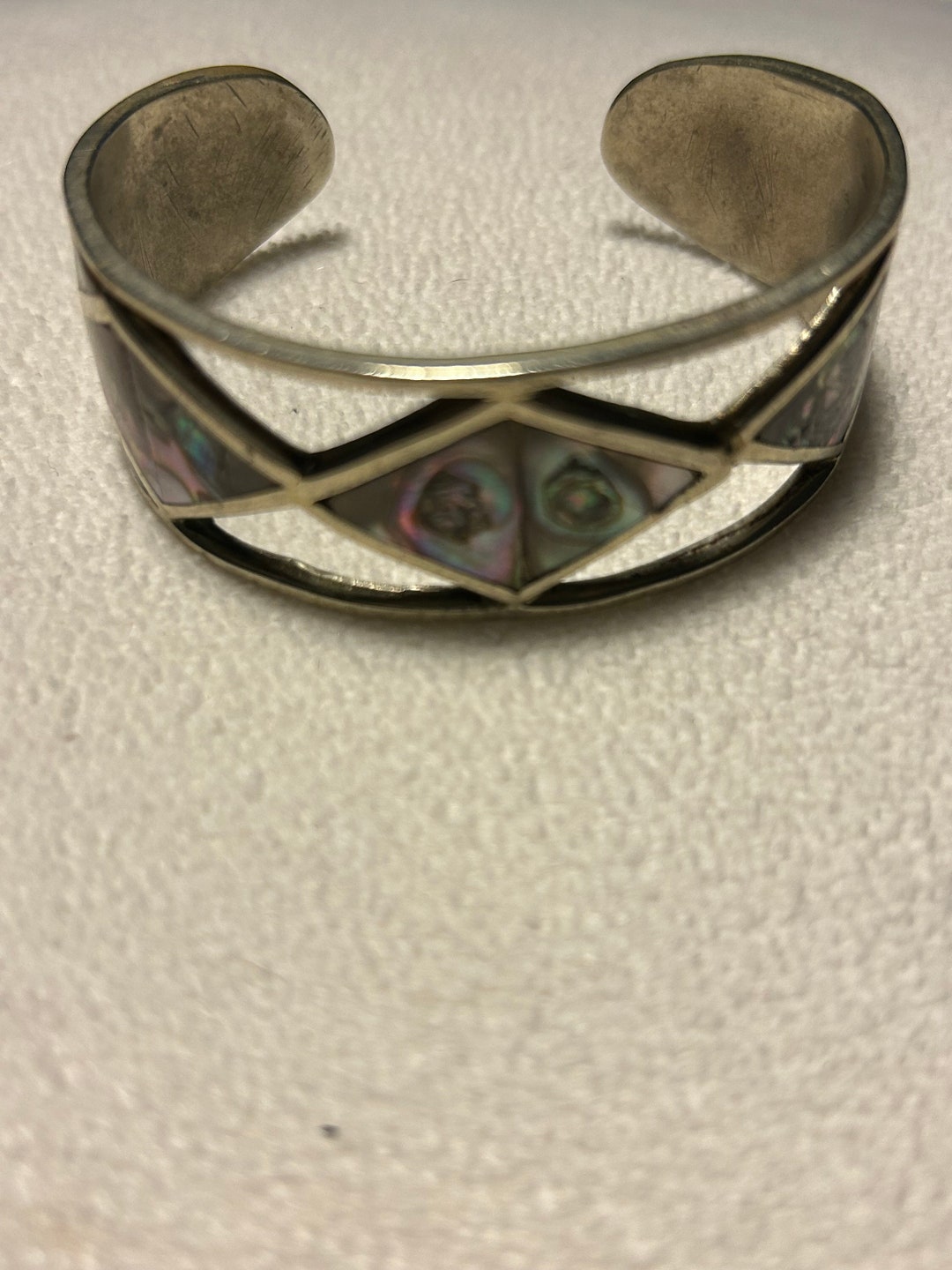 Vintage Mother of Pearl Mexico Sterling Silver Cuff - Etsy