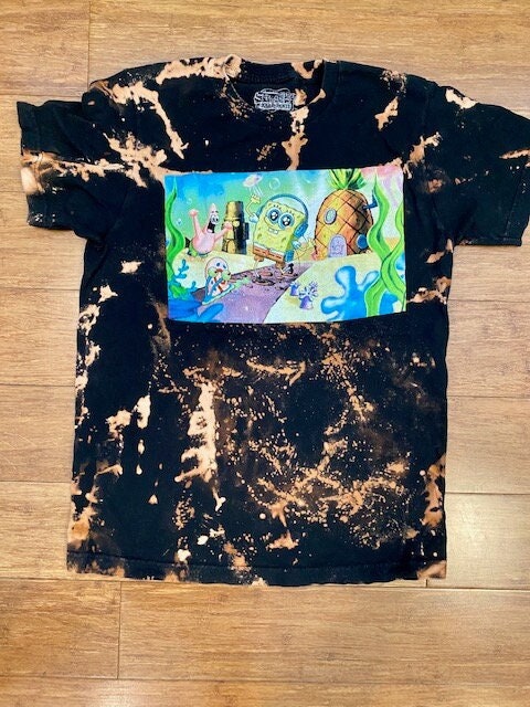 Spongebob Square Pants Distressed T-shirt - Etsy