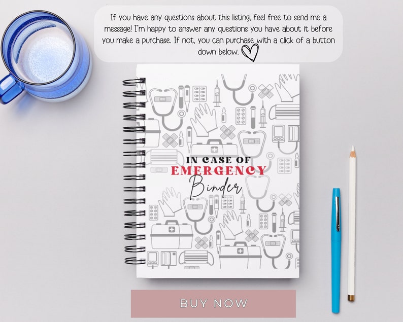 Digital Emergency Binder Planner, Fillable Printable PDF - Etsy