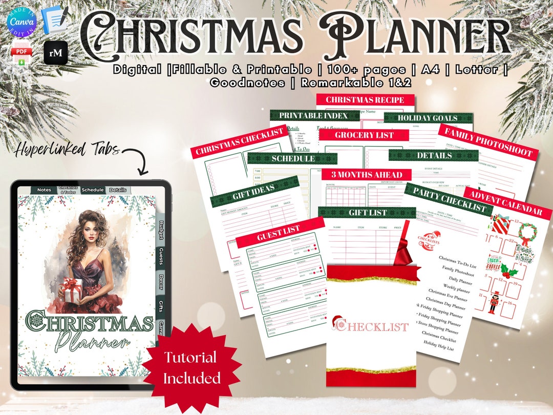 Digital Christmas Planner, Printable Christmas Planner, Christmas ...