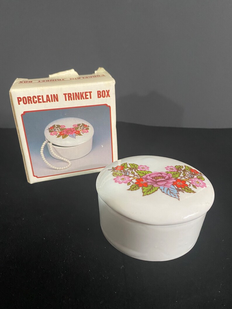 Vintage Porcelain Trinket Box - Etsy