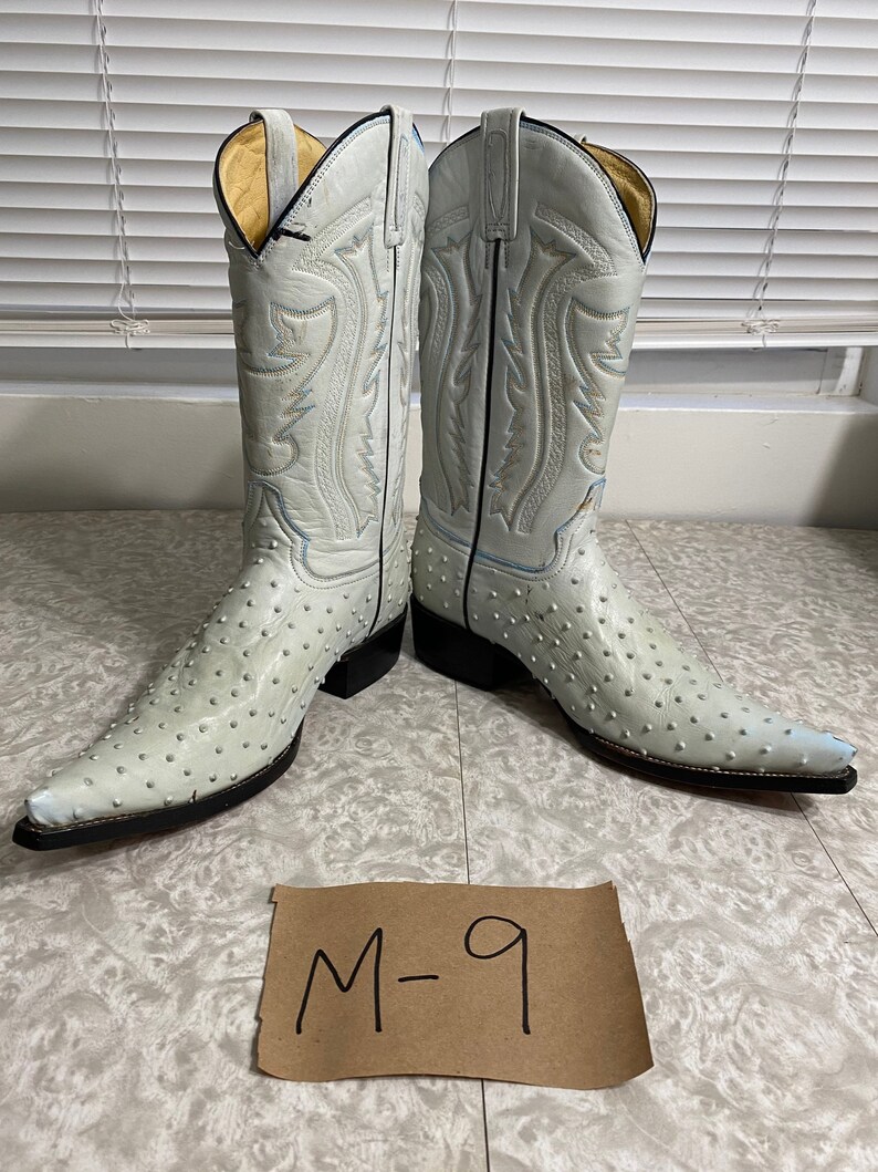 Vintage Mens Light Blue Cowboy Boots - Etsy