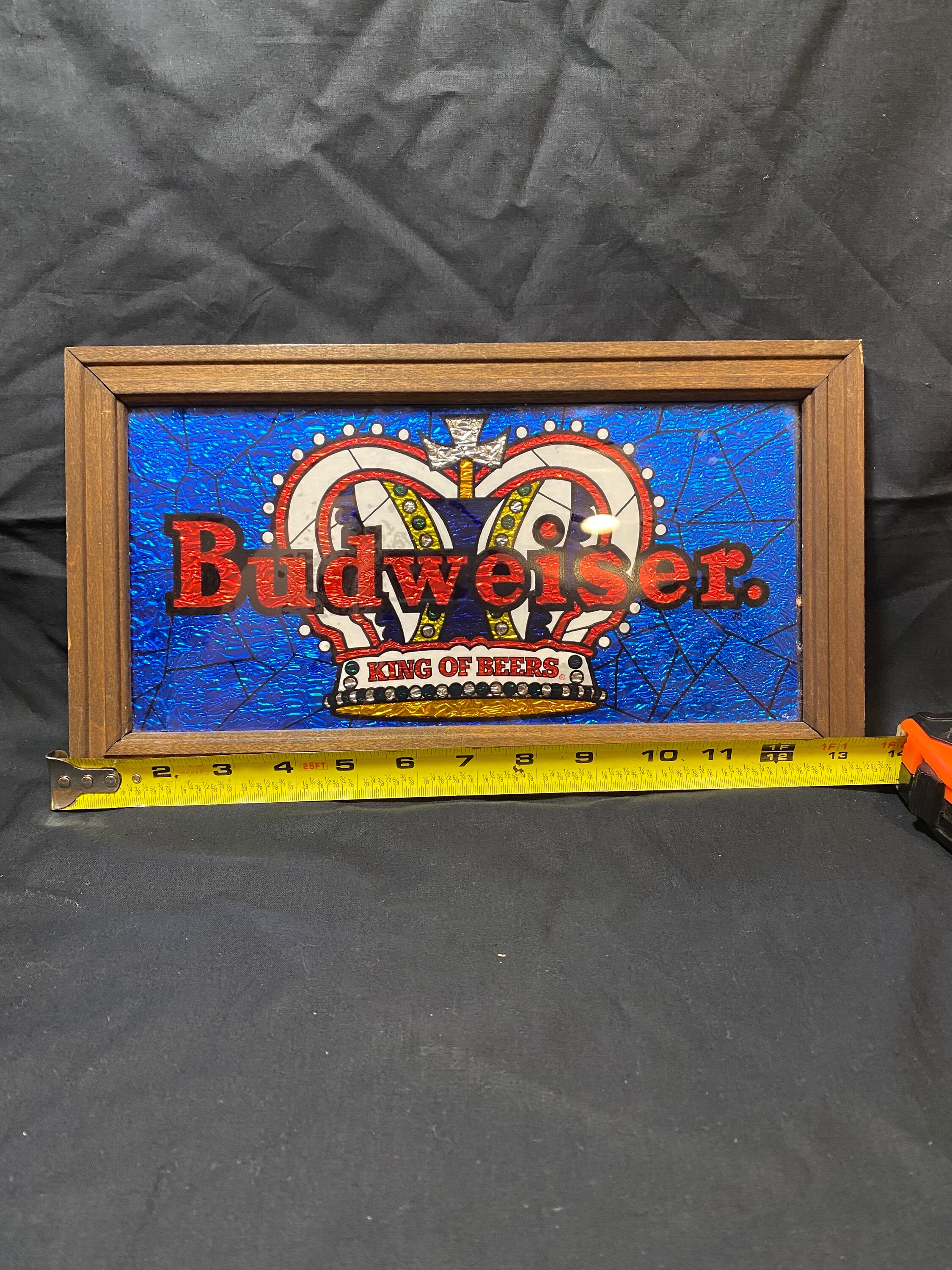 Vintage Budweiser King of Beers Foil Bar Sign - Etsy