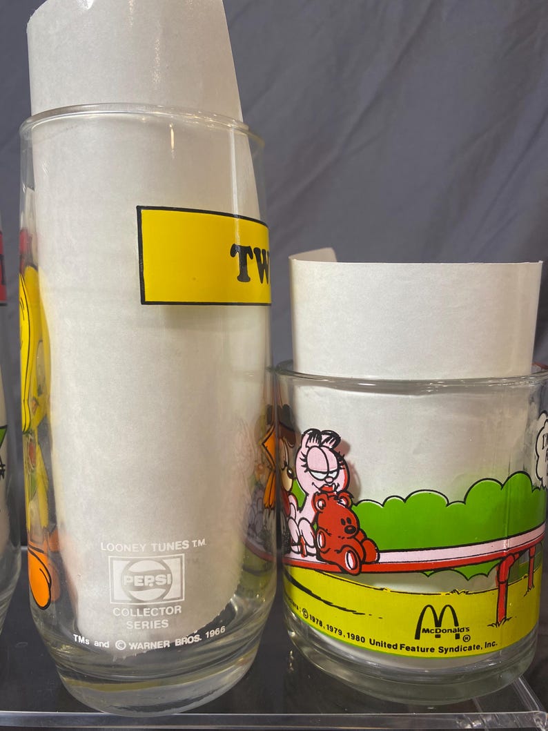 Vintage Looney Toons and Garfield Glasses - Etsy