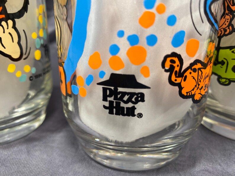 Vintage Flintstones Kids Pizza Hut Glasses From 1986 - Etsy