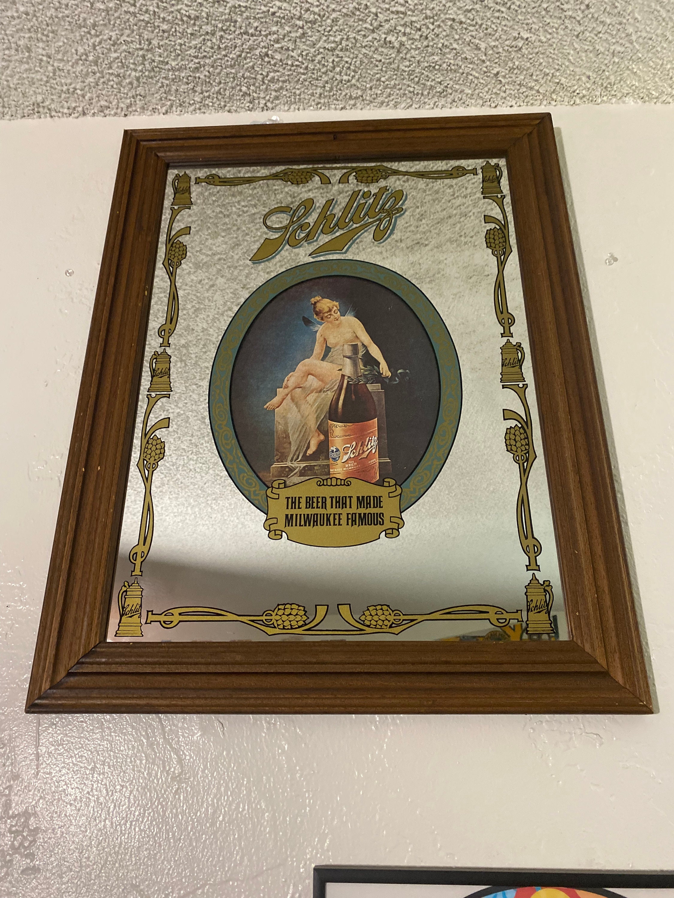 Rare Stunning Vintage Schlitz Pixie Bar Mirror - Etsy