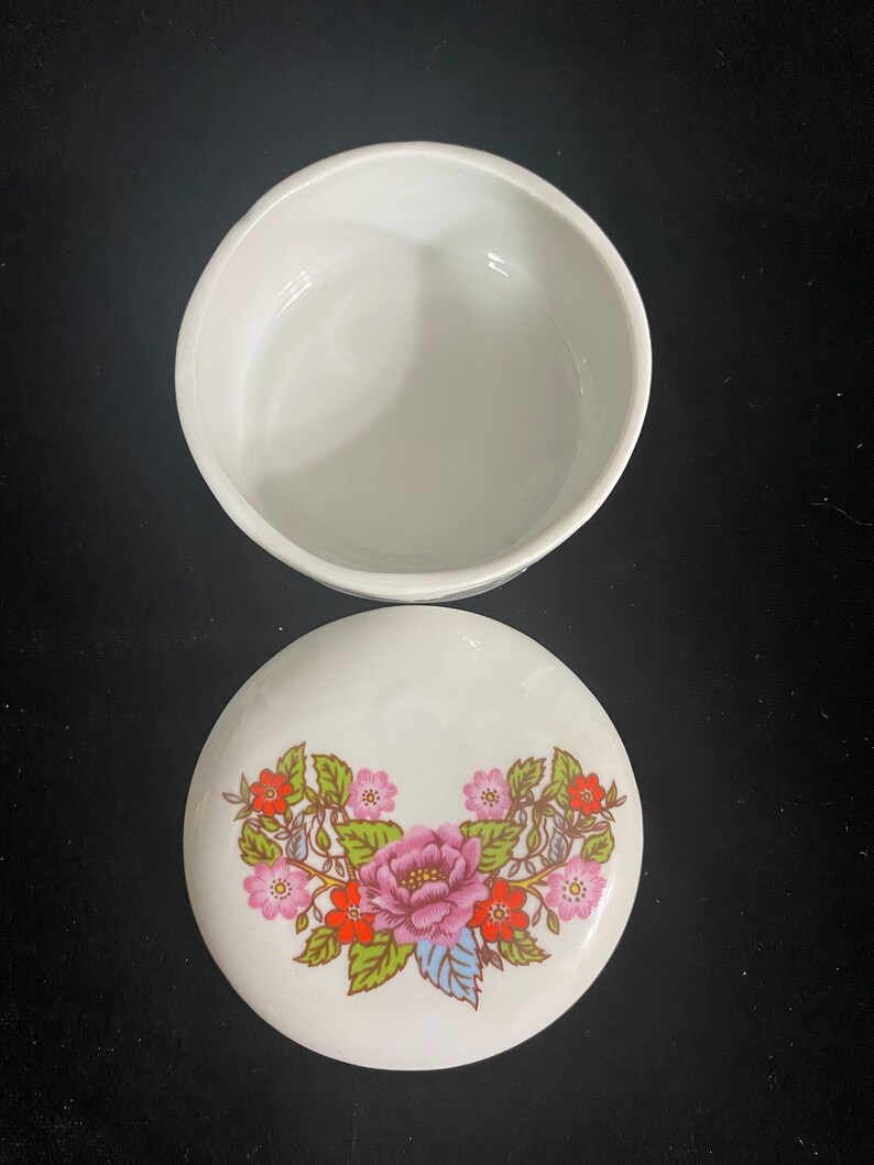 Vintage Porcelain Trinket Box - Etsy