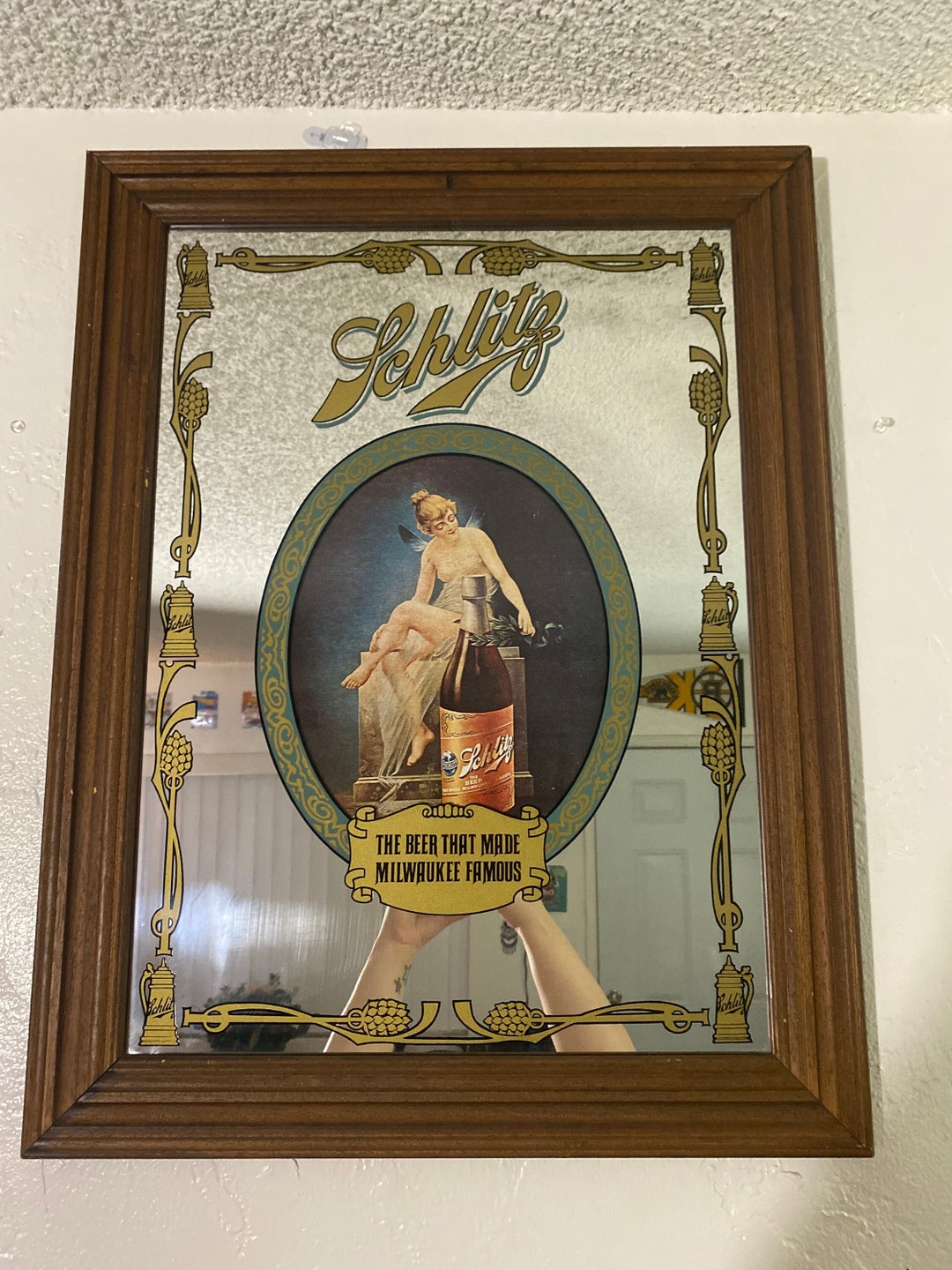 Rare Stunning Vintage Schlitz Pixie Bar Mirror - Etsy