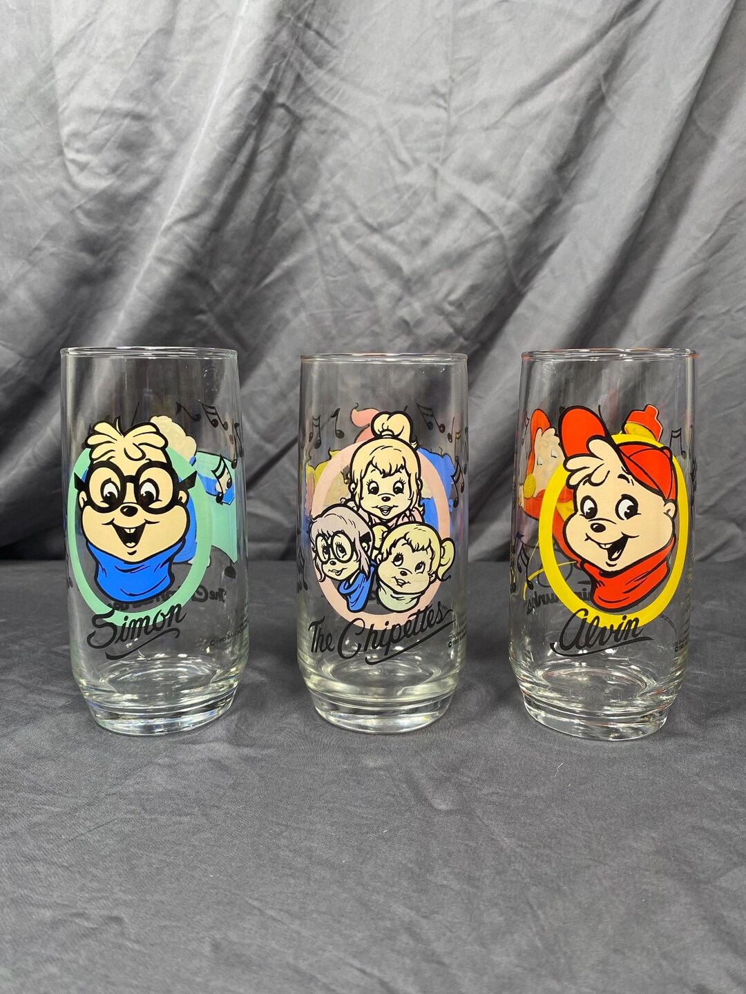 Alvin and the Chipmunks 1985 Hardees Collectible Glass Cups - Etsy