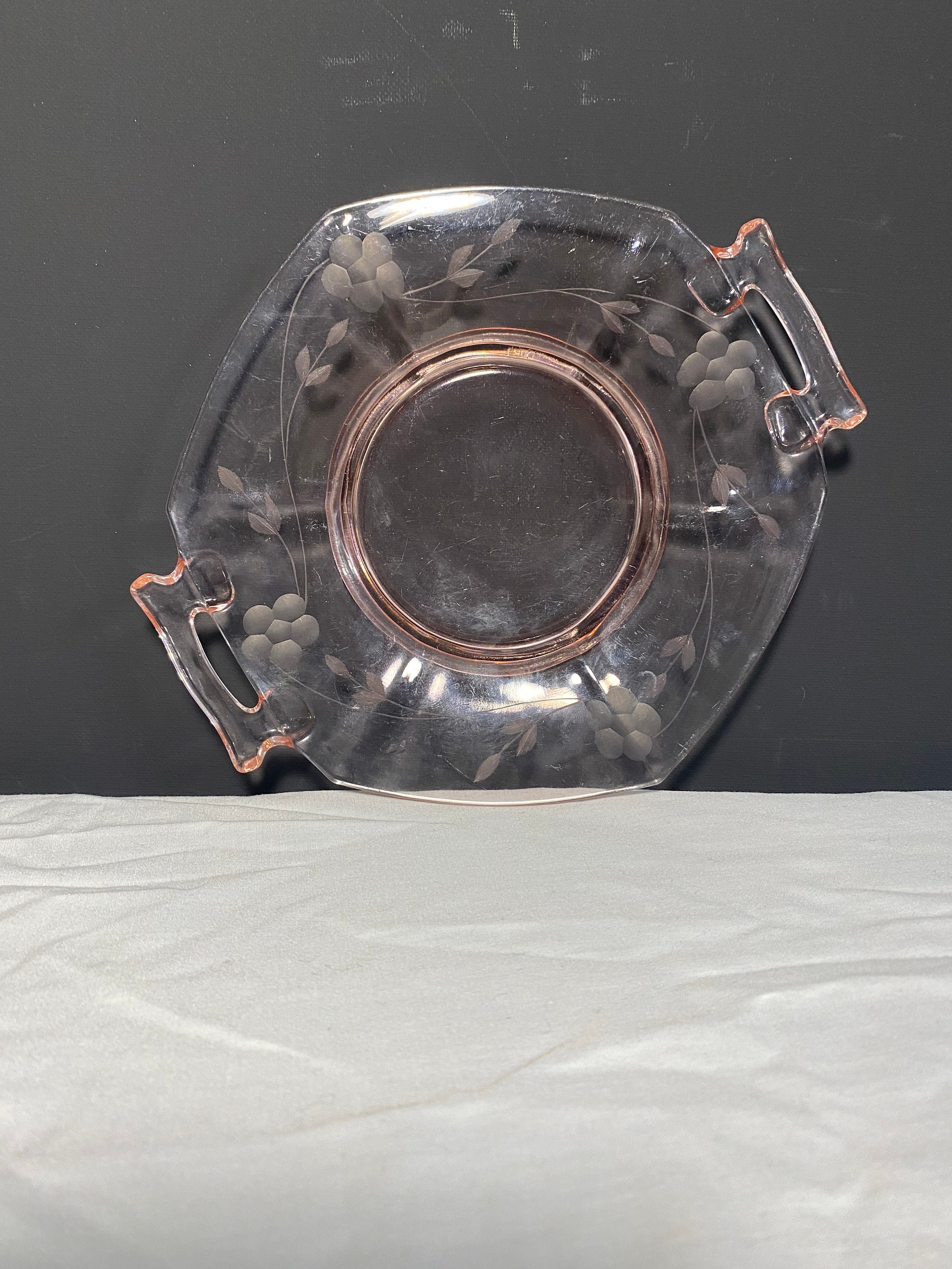 Vintage Pink Depression Glass Plates - Etsy