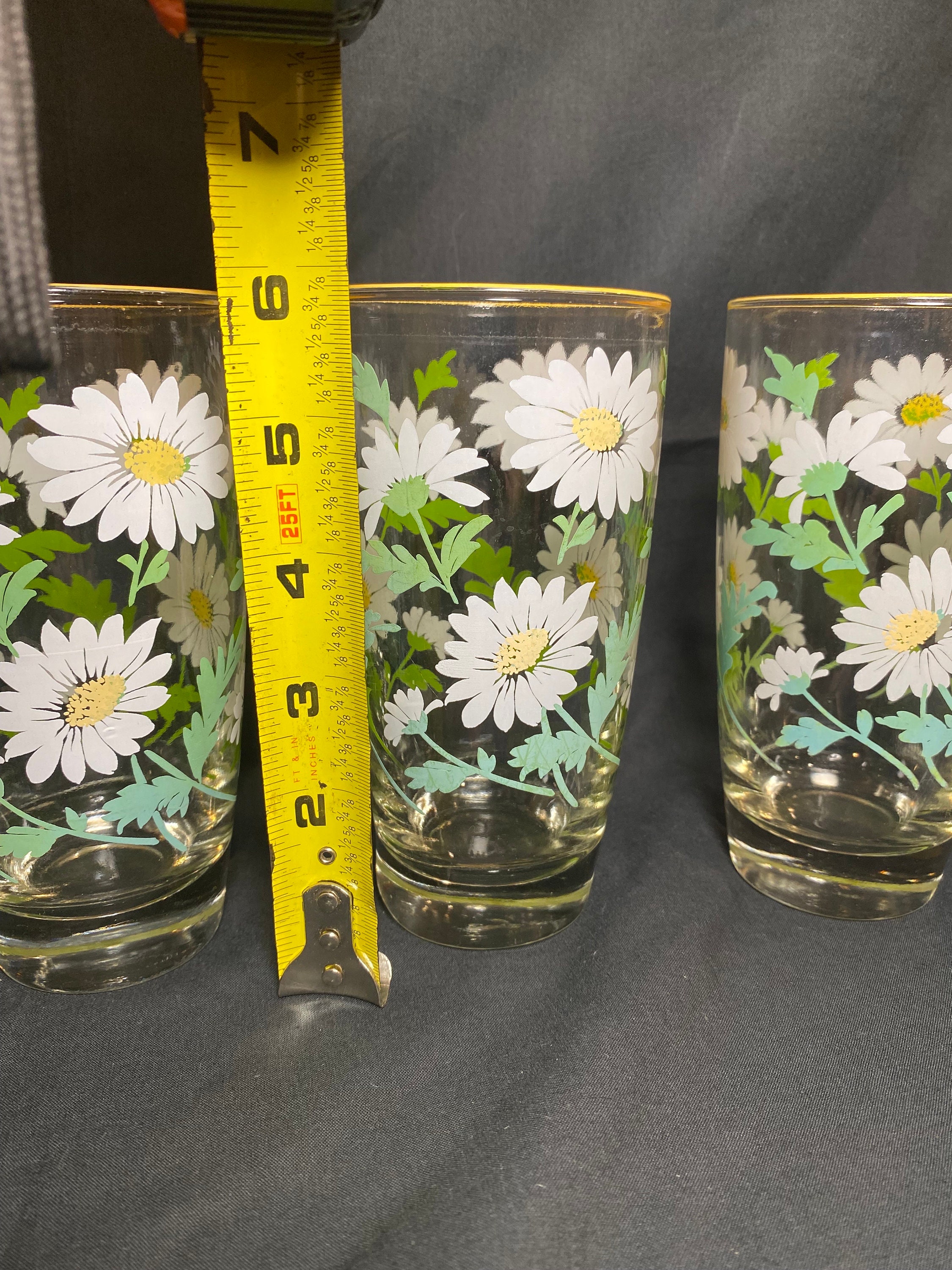 Rare Vintage Libbey Daisy Tumblers set of 4 - Etsy
